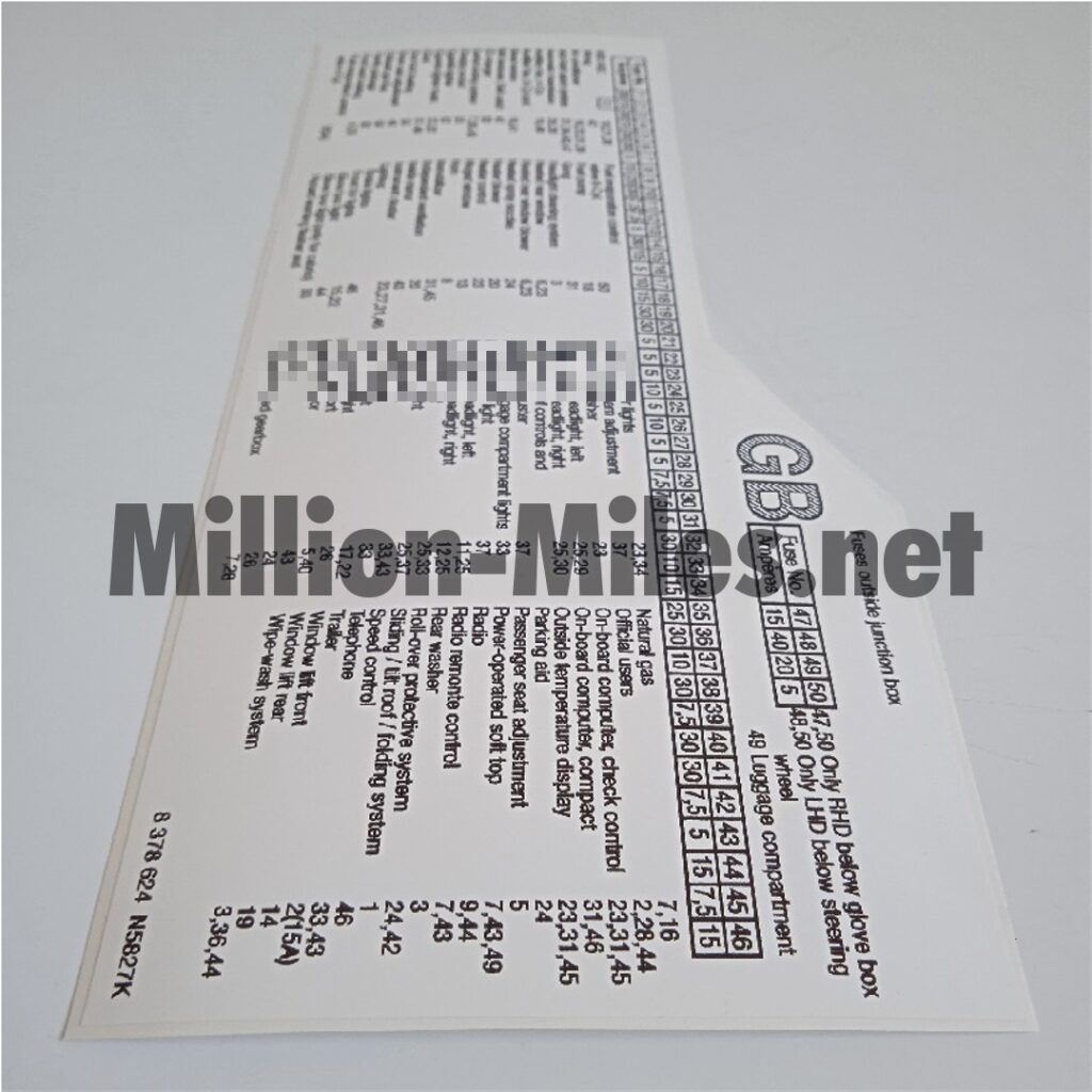 BMW E36 Fuse Diagram ENG (GB) #1583 – million-miles.net